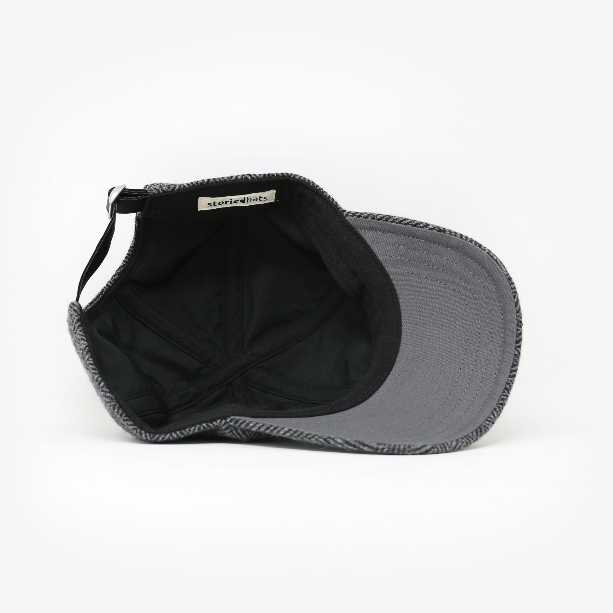 Black & Grey Wool 6-Panel Hat – storied hats