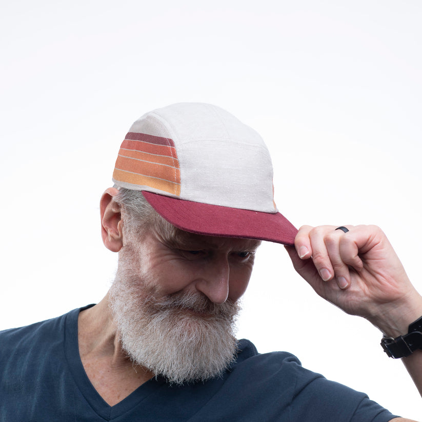 Retro Stripes Burgundy – storied hats