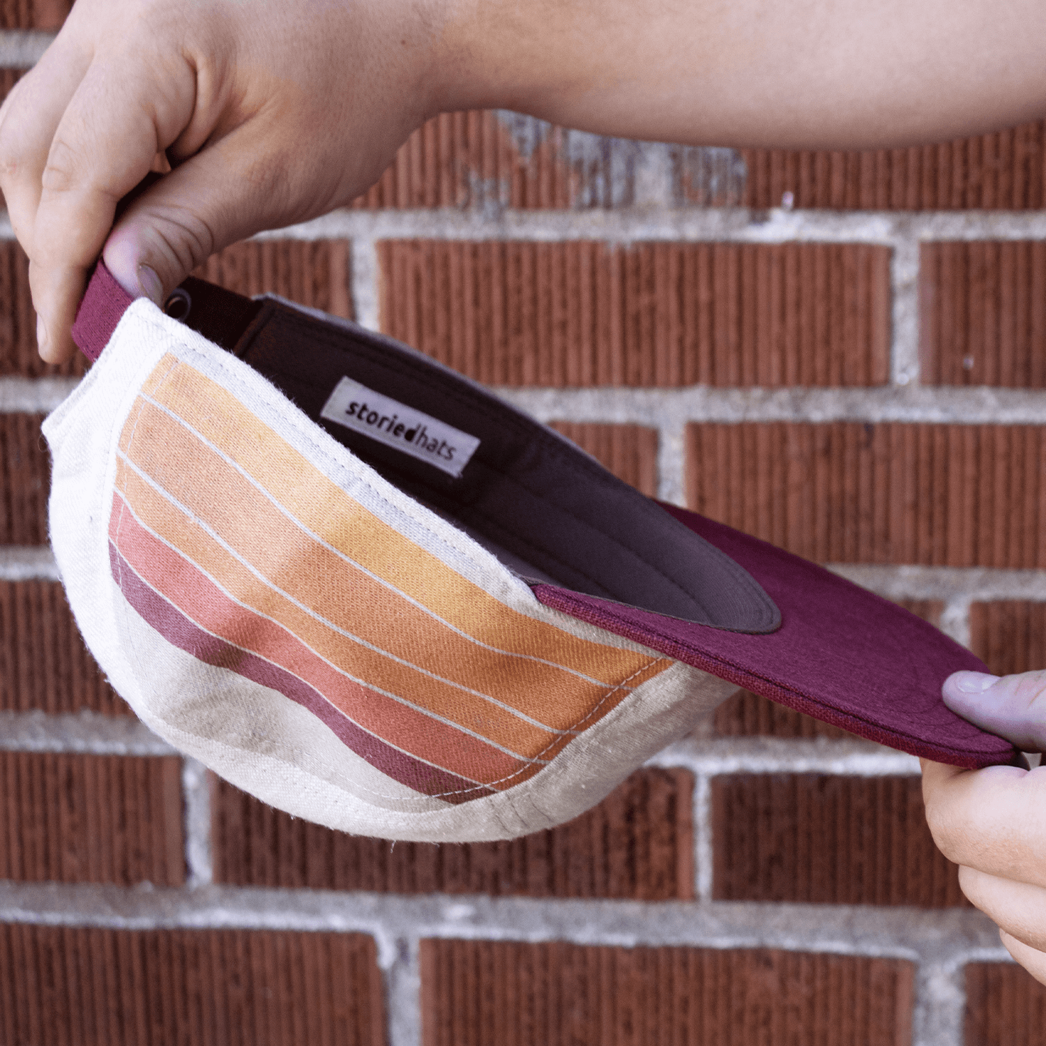 Retro Stripes Burgundy – storied hats