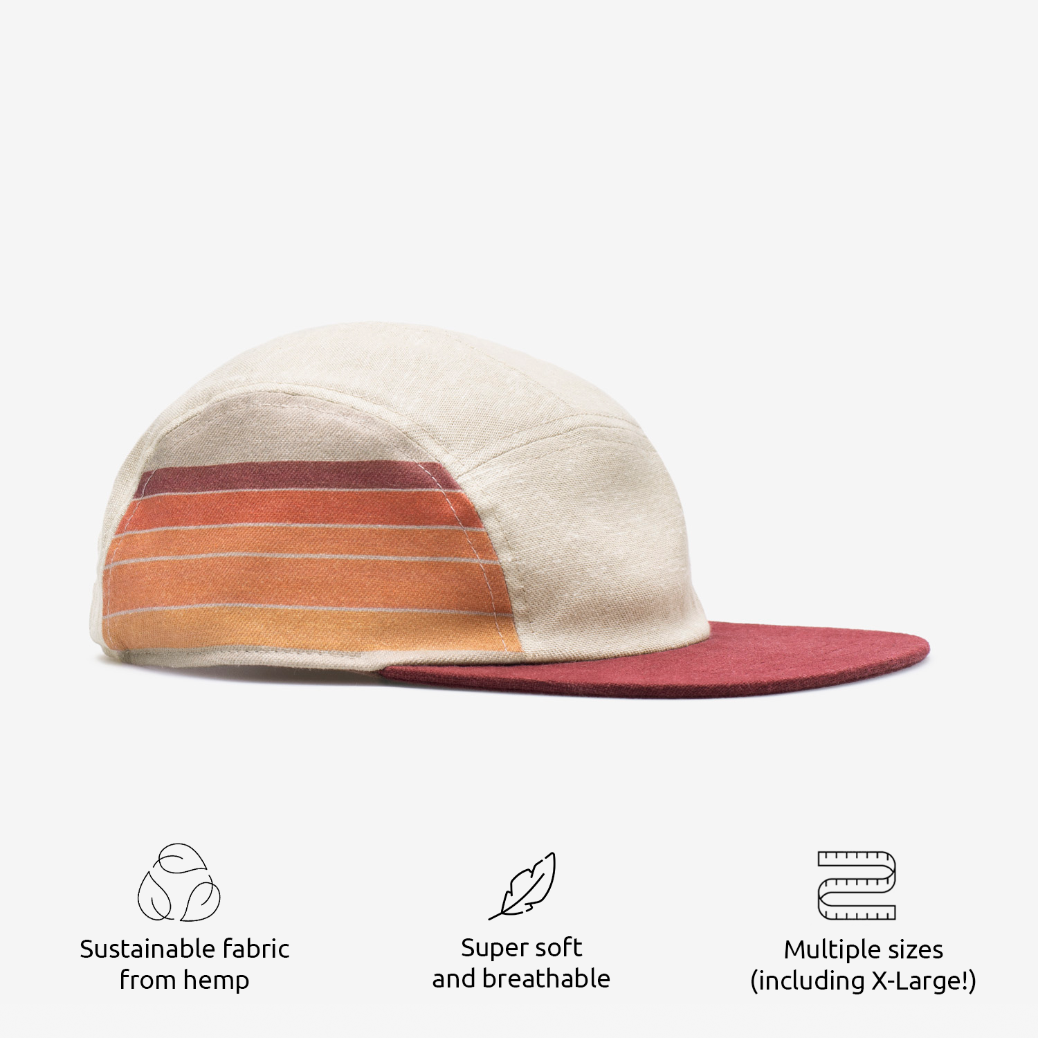 Retro Stripes Burgundy – storied hats